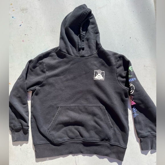 Hurley | Shirts | Mens Hurley Hoodie Black Cartoon M Heavyweight Pocket ...